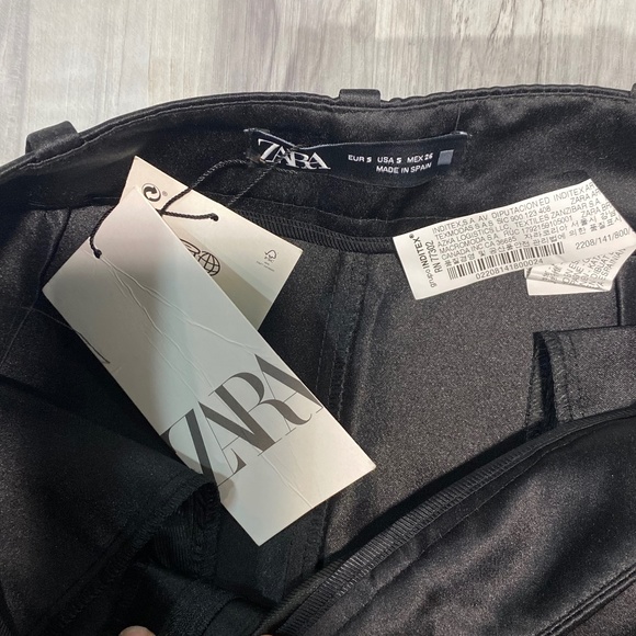 Zara | Shorts | Nwt Zara Black Highwaist Satin Shorts Size S | Poshmark